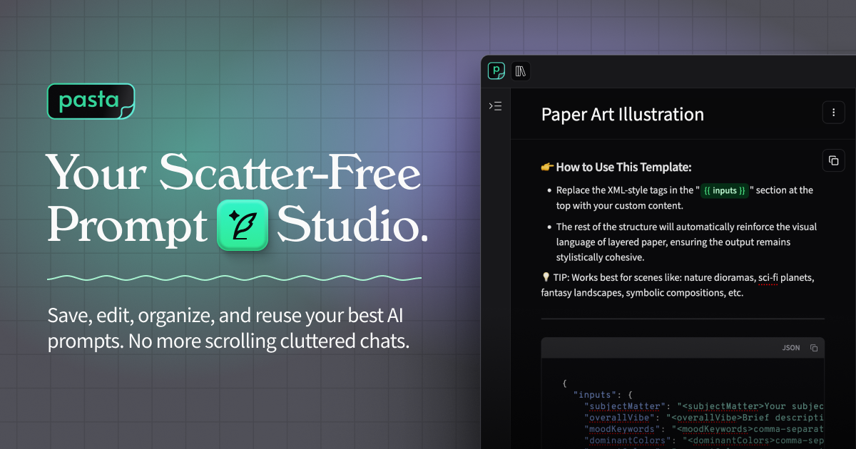Pasta - Organize Your AI Prompts | Prompt Management Tool